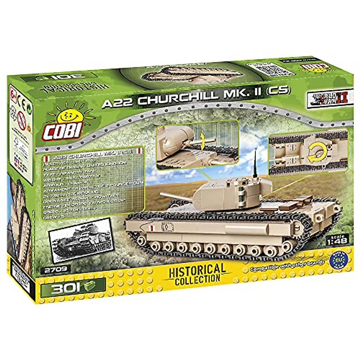 COBI Historical Collection A22 Churchill MK. II (CS) Tank, Beige