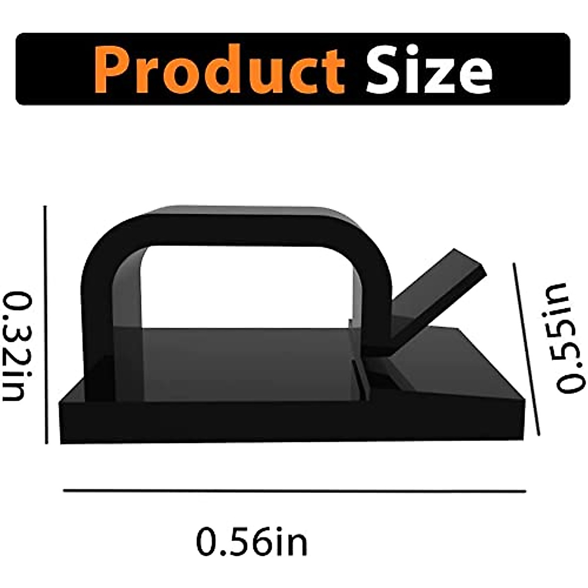 50pcs Cable Clips, Adhesive Cable Organizer Cord Holder, Durable Strong Cable Wire Management for Car, Office and Home (Black)