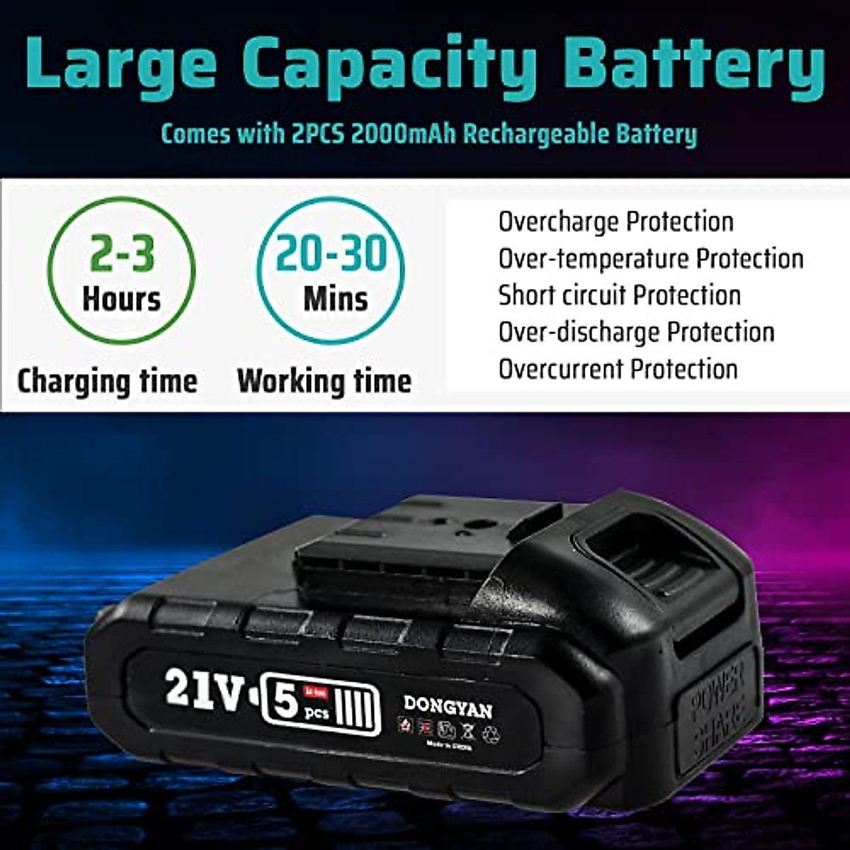 Mini ChainSaw Cordless with 2 Battery - 4 Inch Mini Handheld Chain Saw with Replacement Chain, Small Battery Powered Electric Portable Chain Saw for Branch Wood Cutting and Garden Tree Trimming