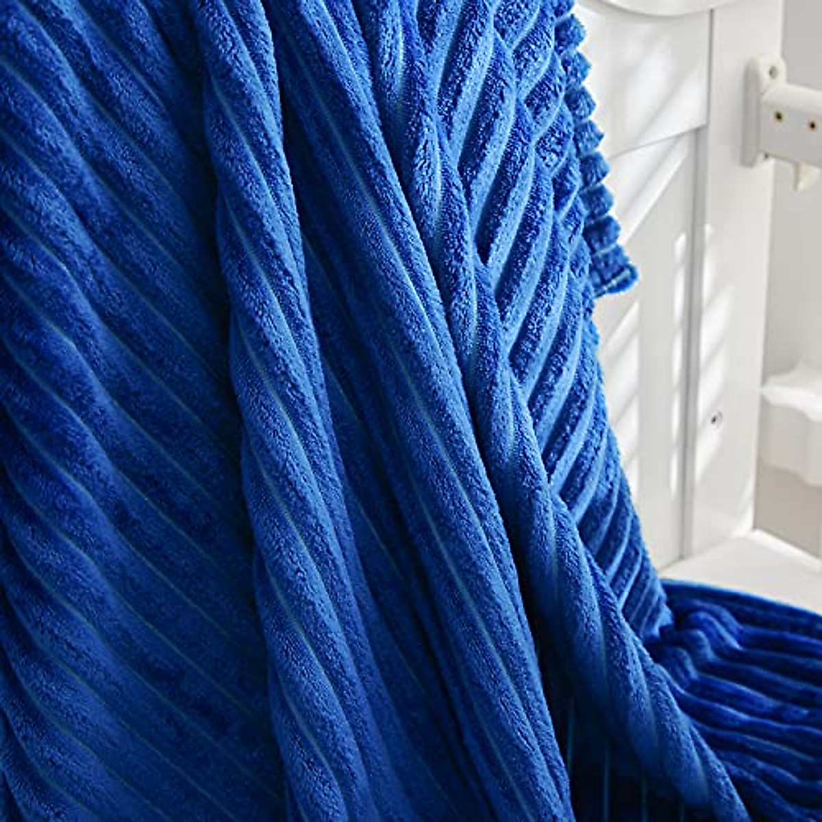 UOZZI BEDDING Flannel Fleece Baby Toddler Blanket All-Season Ultra Soft Plush Thin Small Blanket for Crib -100% Microfiber Polyester Navy Royal Blue 27x39 Inch