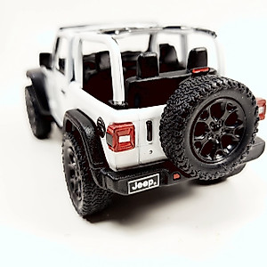 Kinsmart Wrangler Rubicon 2018 Eggshell White Open Top Convertible 1/34 Scale Diecast Car