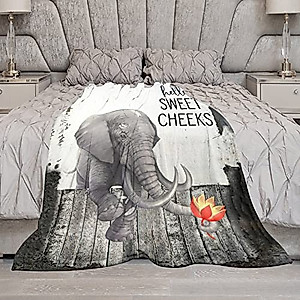 Elephant Blanket Cute Funny Elephant Decor Animal Throw Blanket Elephant Gifts for Girls Boys Super Warm Soft Plush Fleece Flannel Blanket Winter Couch Bedding Blanket for Kids Adults Women 40"x50"