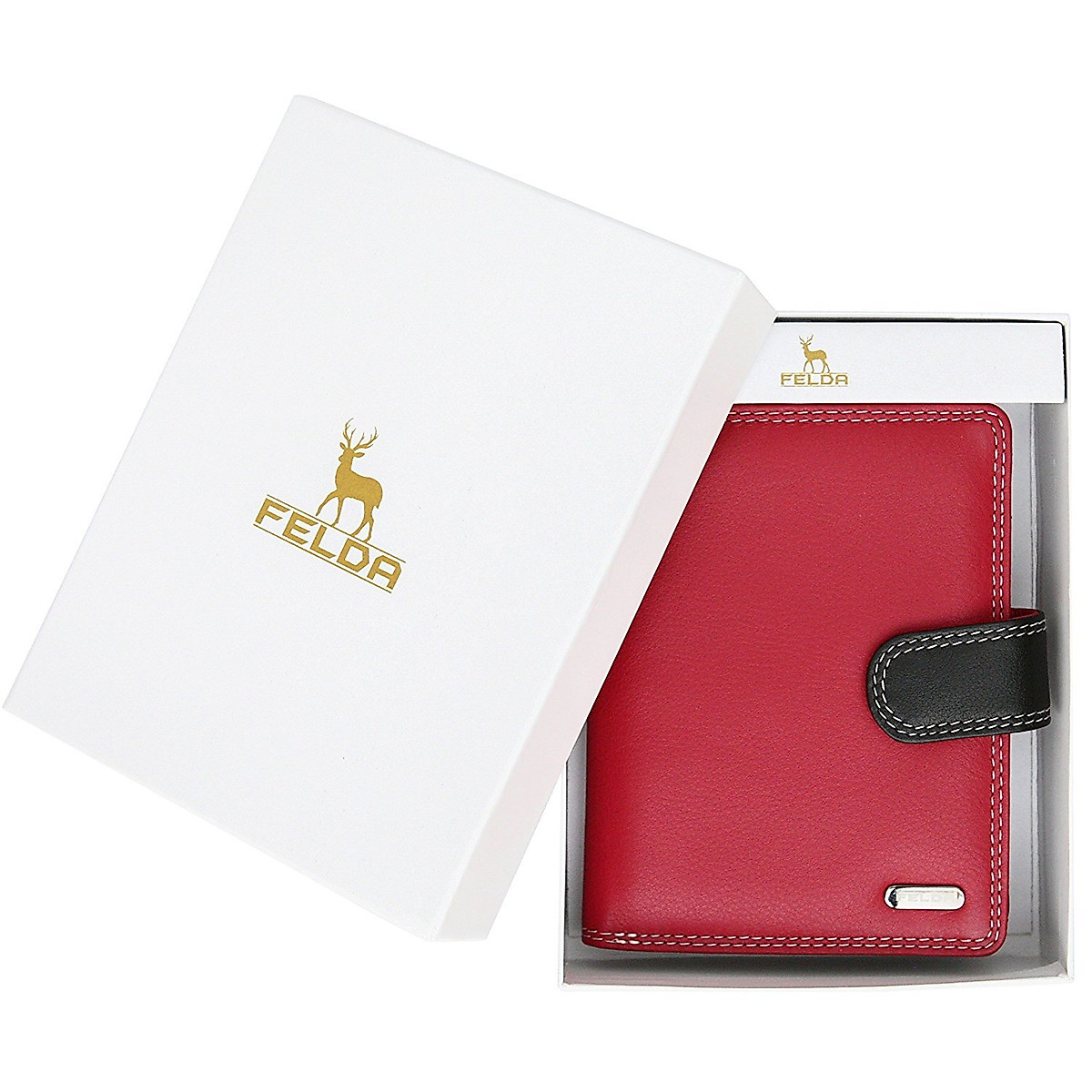 Felda RFID Genuine Leather Ladies Purse Wallet 9 Card Slots & Zipped Coin Section, Medium Size