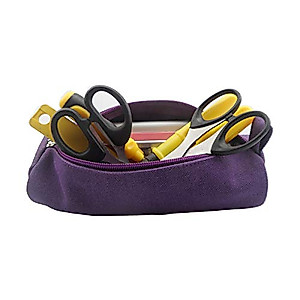 Enyuwlcm Heavy Canvas Stationery Stylish Simple Pencil Bag and Durable Compact Zipper Pencil Case Pouch 1 Pack Purple