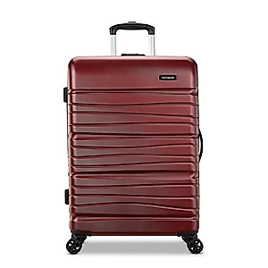 Samsonite Evolve SE Hardside Expandable Luggage with Double Wheels, Matte Burgundy, Large Spinner