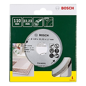 Bosch Home and Garden 2607019471 Diamond Cutting disc for Tiles, Diameter 110 mm, Metallic, Silver