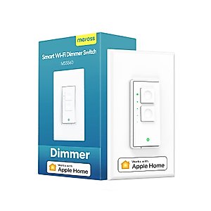 meross Smart Dimmer Switch Single Pole Supports Apple HomeKit, Alexa Google Assistant & SmartThings, 2.4GHz WiFi Light Switch for Dimmable LED, Neutral Wire Required, Remote Control Schedule, 1 Pack
