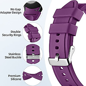 Maledan 10 Pack No Gap Bands Compatible with Samsung Galaxy Watch 5 Band/Galaxy Watch 4 Band/Galaxy Watch 6 Band, Galaxy Watch 5 Pro/Watch 6 Classic/4 Classic Band, 20mm Soft Silicone Strap Women Men