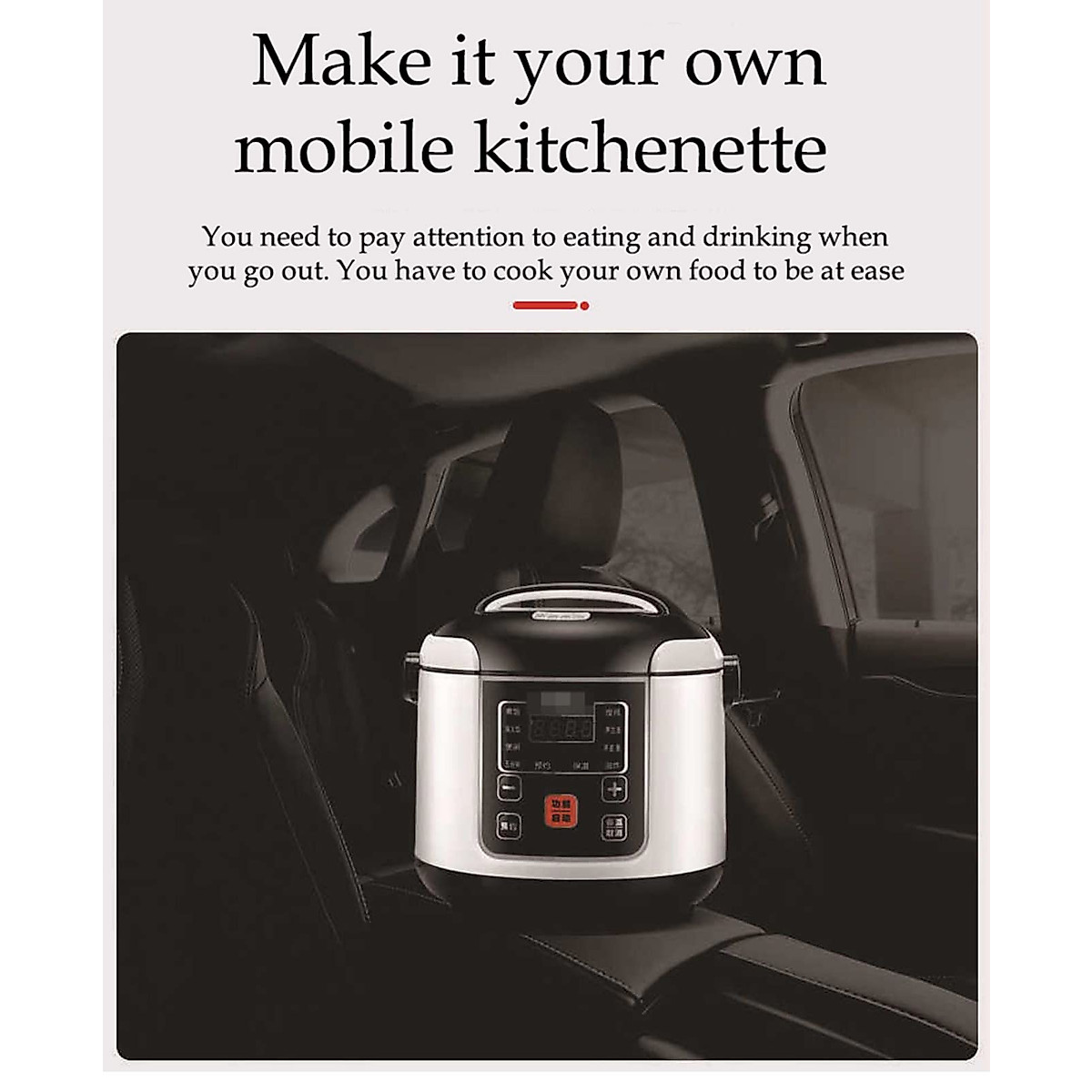 Electric Rice Cooker, Portable Electric Car Truck Food Steamer, Mini Travel Rice Cooker, 12V 100W/24V 200W 2L Portable Meal Heater Food Warmer(12V)