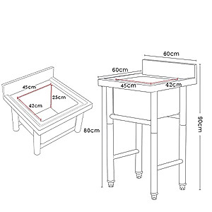 MARQI Compartment Commercial Kitchen Sink, Stainless Steel Sink, Indoor Outdoor Sink for Home Bar Unit Commercial