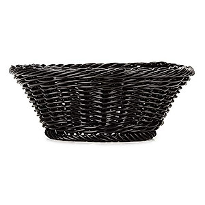 G.E.T. Enterprises Black 9.5" Round Basket, Break Resistant Dishwasher Safe Polypropylene Designer Polyweave Baskets Collection WB-1501-BK (Pack of 1)