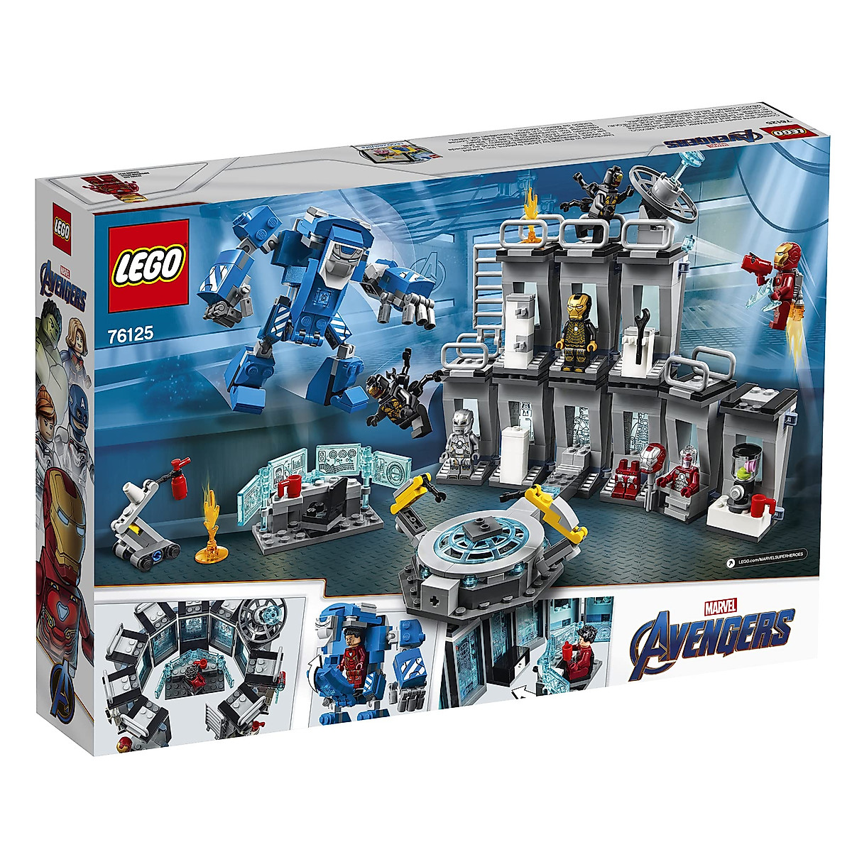 LEGO Marvel Avengers Iron Man Hall of Armor 76125 Building Kit, Tony Stark Iron Man Suit Action Figures (524 Pieces)