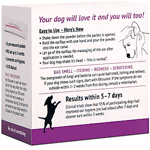 OTICURANT Pet Ear Powder for Dogs | No More Itching, Scratching or Bad Smell | Reduces Waxy Build Up | No Cleaning Solution Drops or Wash Needed | 26 Easy-Dose Packets