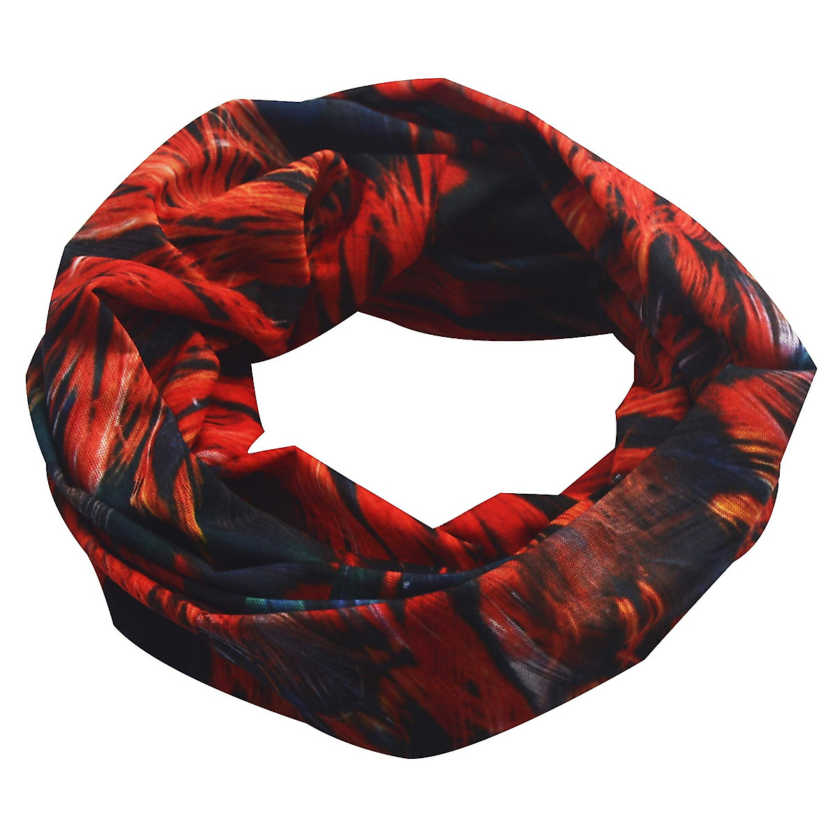 Obacle Seamless Bandana for Rave Face Mask Dust Wind UV Sun Protection Neck Gaiter Tube Mask for Women Men Festival Party Motorcycle Riding Fishing Hunting (Feather Red Green)