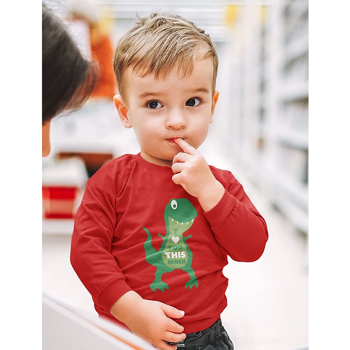 Dinosaur Boys Valentines Shirt Long Sleeve Funny Trex Heart Crusher Valentine Day Toddler Boy Kids T-Shirt 4T Red