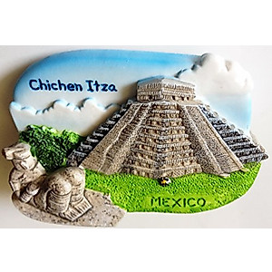 Chichen Itza Pyramid MEXICO Resin 3D fridge Refrigerator Thai Magnet Hand Made Craft.