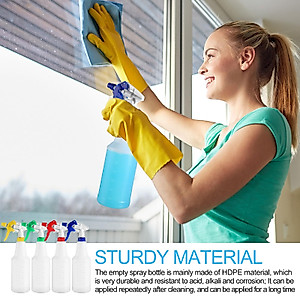 Eaasty 12 Pack Plastic Spray Bottles 25 oz Leak Proof Mist Spraying Bottles Safe Squirt Bottle Refillable with Adjustable Head and Measurements for Bleach Rubbing Cleaning (Red, Blue, Yellow, Green)