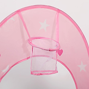 LimitlessFunN 4pc Princess Kids Pop Up Play Tent, Crawl Tunnel, Ball Pit | Includes Star Lights & Carrying Case |, Children Indoor Castle Playhouse for Girls, Toddlers, 47" D x 126" W x 53" H