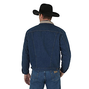 Wrangler mens Western Style Lined denim jackets, Denim/Blanket, 44 US