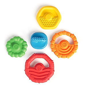 Baby Einstein Stack & Teethe Multi-Textured Easy-to-Grasp 5-Piece Teether Toy Set, Ages 3 Months +