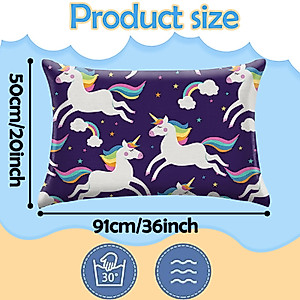 GABraden Satin Pillowcase 2PCS,Mulberry Silk Feeling Pillow Cases for Hair and Skin with Hidden Zipper,Silky Soft Satin Pillowcases with King Size 20"X 36" (Purple-Unicorn)