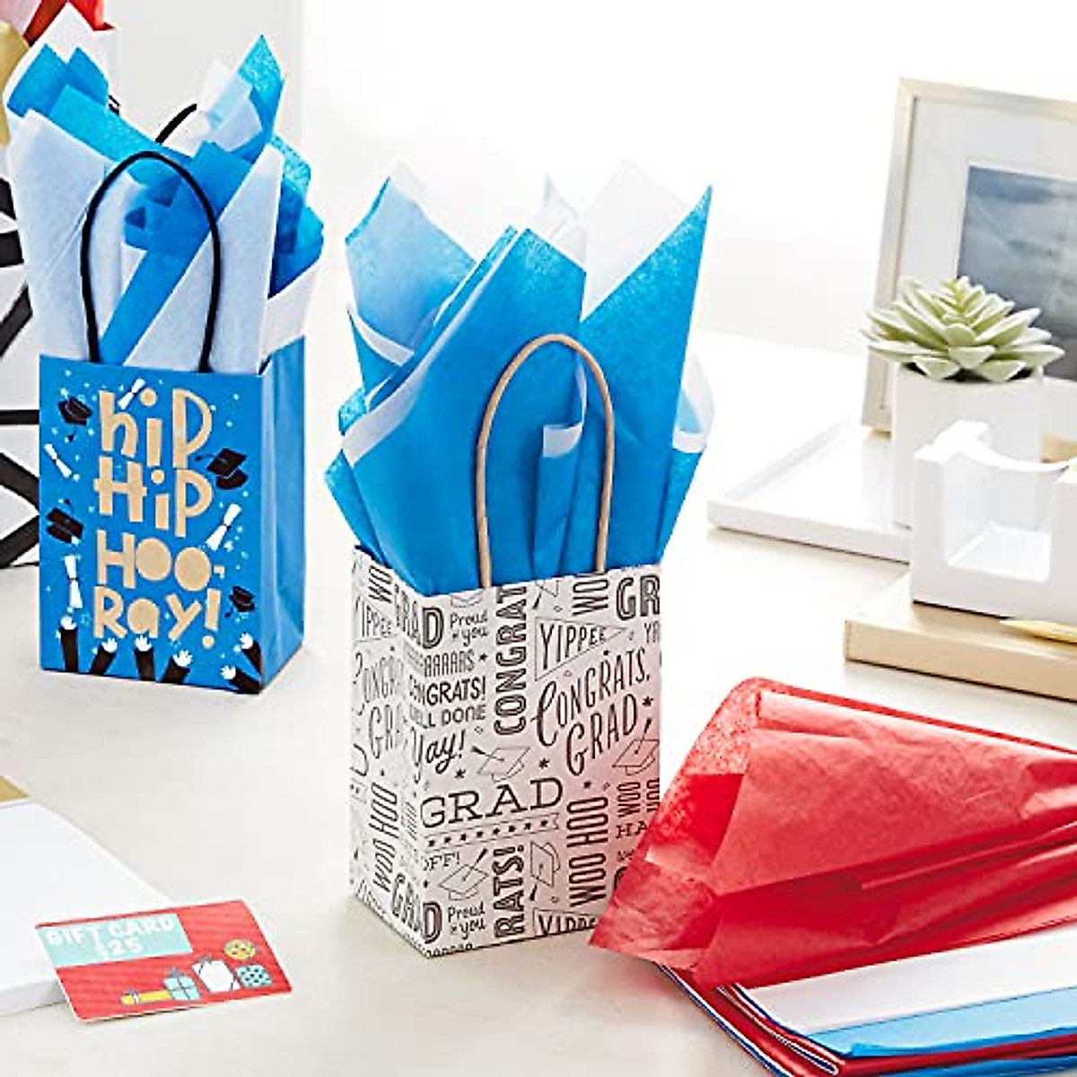 Hallmark Red, White and Blue Bulk Tissue Paper for Gift Wrapping (120 Sheets) for Gift Bags, Birthdays, Graduations, Fourth of July, Christmas, Hanukkah