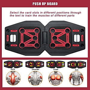 LAKXSF Home Gym Exercise Equipment - Portable Workout System 17 Fitness Accessories 9 in1 Push Up Board Set, Resistance Bands with Pilates Bar Strength Training Abs Shoulders Back Butt (A-RED)