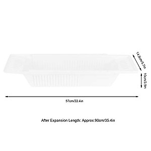 Nunafey Bathtub Caddy Tray, PP Multi-Functional Bathtub Rack, Anti-Rust Retractable for Shampoo Bathroom Bathtub