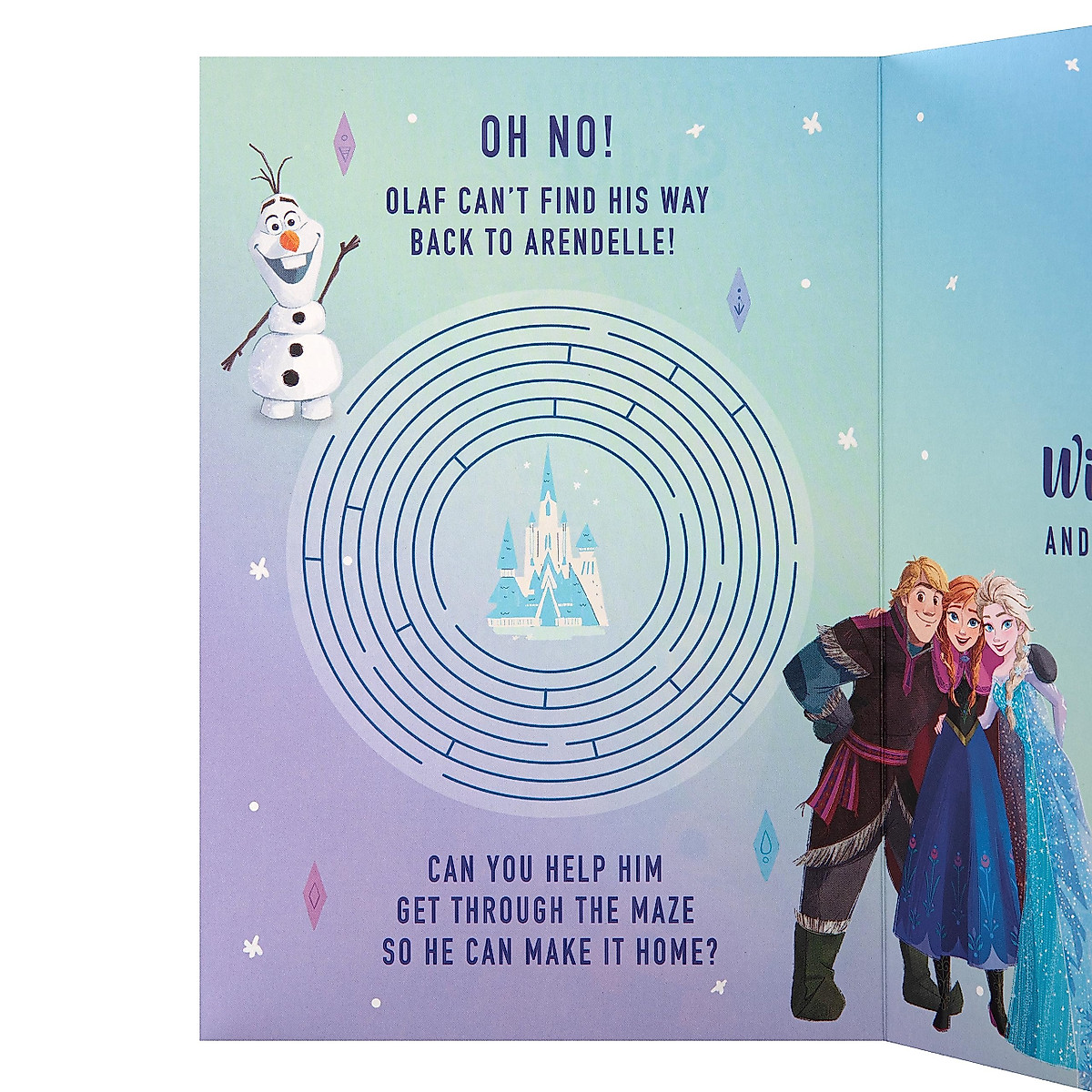 Hallmark Birthday Card for Sister - Disney Frozen Design with Activity