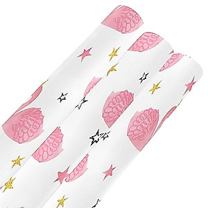 Veundei 3 Pack Gift Wrapping Paper Bundle Watercolor Swan Princess Wrapping Paper Roll Packing Paper Gift Wrap for Birthdays, Weddings, Party, Holiday, Baby Shower, 58 x22.8 Inch (9.18.sq.ft) per Roll