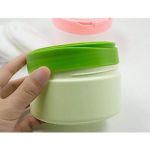 1PC Empty Refillable Green Plastic Baby Skin Care Baby Bath Puff Container Kit Talcum Powder Case Storage Make-up Loose Box Holder Jars with Fluff and Sifter for Home and Travel