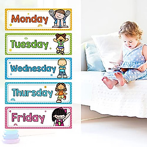 Lachilly 24 Pcs, 3 Themes Days of The Week/Seasonal/Months of The Year Flash Cards Subject Titles for Bulletin Board Headliners Classroom Decoration English Words