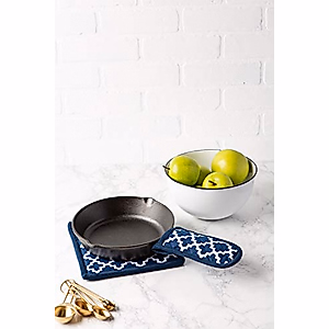 DII Lattice Basics Collection Kitchen Essentials, Potholder Set, Nautical Blue, 2, Piece