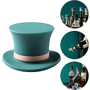 Funny And Classy Wine Stopper Silicone Decorative Hat, Reusable Gentleman Hat Cork for Whisky, Gin, Vodka, Tequila, Beer, Champagne, Magic Wine Preserver Gift for Wine Lovers (3PK- Black, Green, Blue)