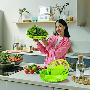 GothaBach 24 Pack Fast Food Baskets, Plastic Fast Food Restaurant Baskets, Bread Fry Baskets Serving Tray for Hot Dogs, Chicken, Burgers, Sandwiches, Fries(Green)