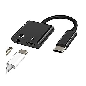 USB C to 3.5mm Audio Adapter Dongle 2 in 1 Dac Type C Jack Aux Headphone Splitter Charger Cord Accessories Cable Compatible for Samsung Galaxy S20 S21 S22 Note10 I Pad Pro Air4 2018 2020 2021 S10 LG