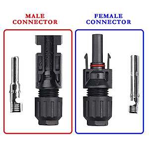 100 Pairs of Connectors for Solar Panels and PV Cables - Rated 1000V/30A - UL Listed, Waterproof Cable Plug IP67