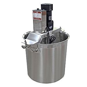 40L/10.5 Gal Automatic Food Mixer 110V 180W Stainless Steel Electric Mixer For Cooking Agitator Chocolate Paste Heat Mixing Machine Food Mixer Pot Seasoning Bottom Soup Sauce Stirrer