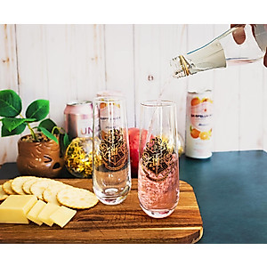 Harry Potter Hogwarts 9-Ounce Stemless Fluted Glassware, Set of 2 | Toasting Champagne Glass Cups For Wine, Mimosas, Cocktails | Home Barware Decor, Kitchen Essentials, Housewarming Gifts