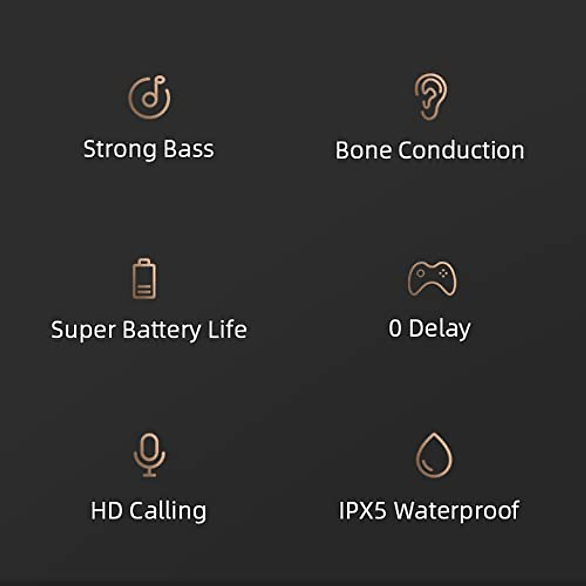 FENGCHUANG K79 Bone Conduction Earphones, 5.0 Wireless Bluetooth Headphones, IPX5 Waterproof Headest with Microphone, Wireless Headset Sport Earbuds for Gym Running