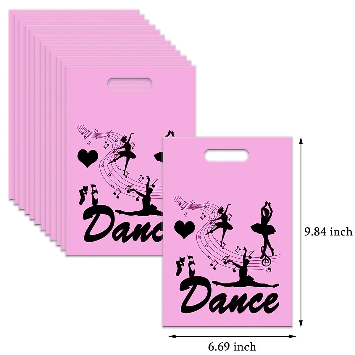 BignzwUra 50PCS Ballet Dance Themed Party Favor Bags - Dacing/Dance Movements Ballerina Baby Shower First 21st Birthday Party Decorations Favors Supplies Table Decor Gift Goodie Bags