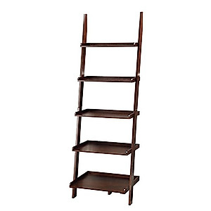 Convenience Concepts 5 shelves, American Heritage Bookshelf Ladder, Espresso, 72.75" x 25"