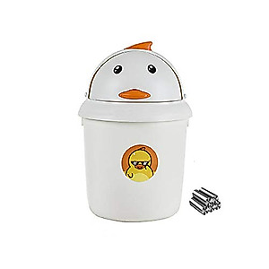 ESD HSDMYSH Countertop Trash Can Desktop Trash Can TabletopTrash Can Mini Garbage cans Cute Trash can for Bedroom Living Room Bathroom Small Wastebasket with Lid(White))