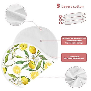 vvfelixl Muslin Burp Cloths Lemon Flowers Baby Washcloths for Baby Girl Boys 2 Pack White
