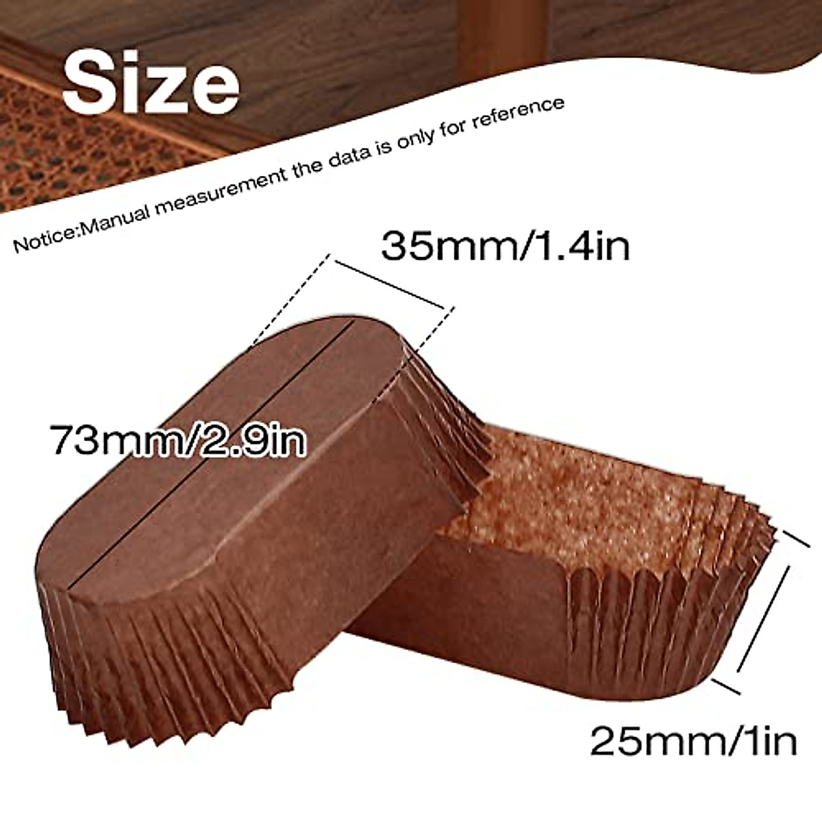 1000Pcs Oval Cake Cups, Boat Shape Paper Cups,Disposable Paper Liner Bread Loaf Pans, Loaf Liners for Baking Cupcake Muffin Bread (Coffee)
