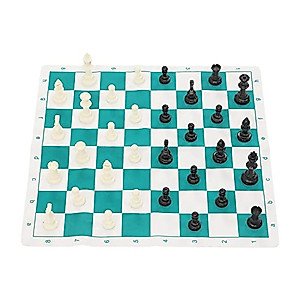 Chess Piece, Portable Travel Chess Game Set Roll Up Chess Board Set for Family Gatherings Travel(King Height 75MM)