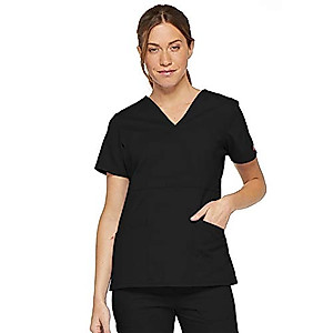Dickies Womens Classic Medical-scrubs-shirts, Black, Small US