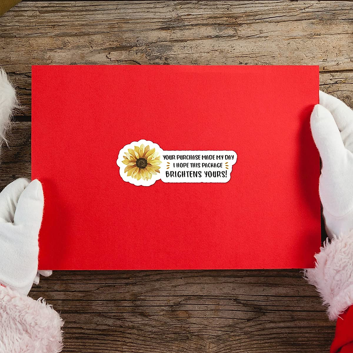 Muminglong 1.5 Inch I Hope This Package Brightens Yours Sunflower Sticker,Thank You Sticker, Small Business, Handmade Sticker,Packaging Sticker, 500 PCS