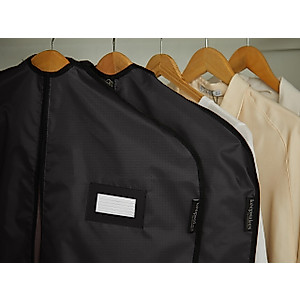Covermates Keepsakes Garment Bag Set - Premium Polyester - Full Length Zipper - ID Window - Carrying Handles - Closet Storage, Black
