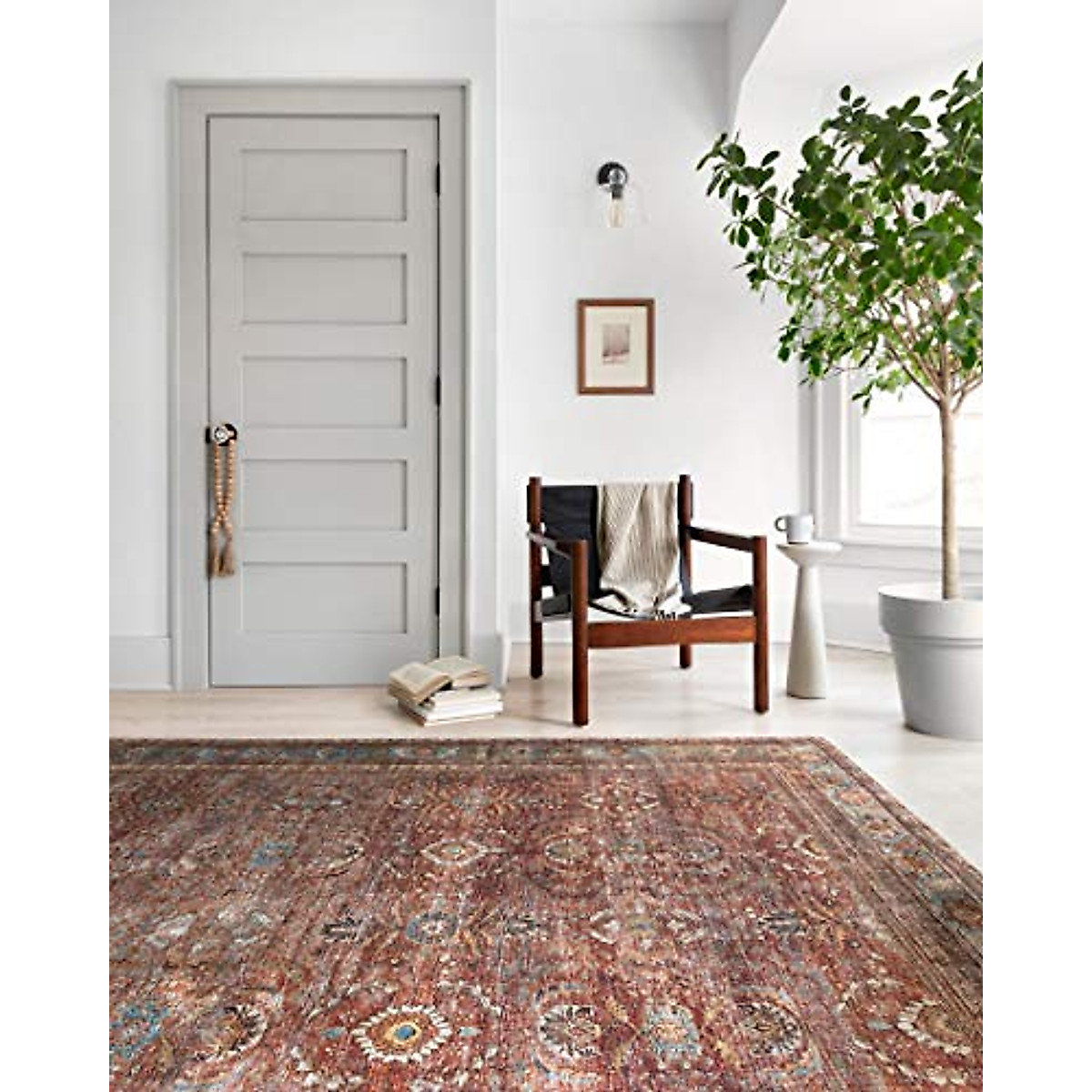 Loloi II Layla Collection LAY-01 Brick/Blue, Traditional 2'-3" x 3'-9" Accent Rug